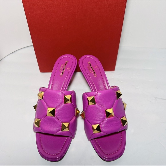 Valentino Garavani | Shoes | Valentino Roman Stud 65 Leather Sandals ...